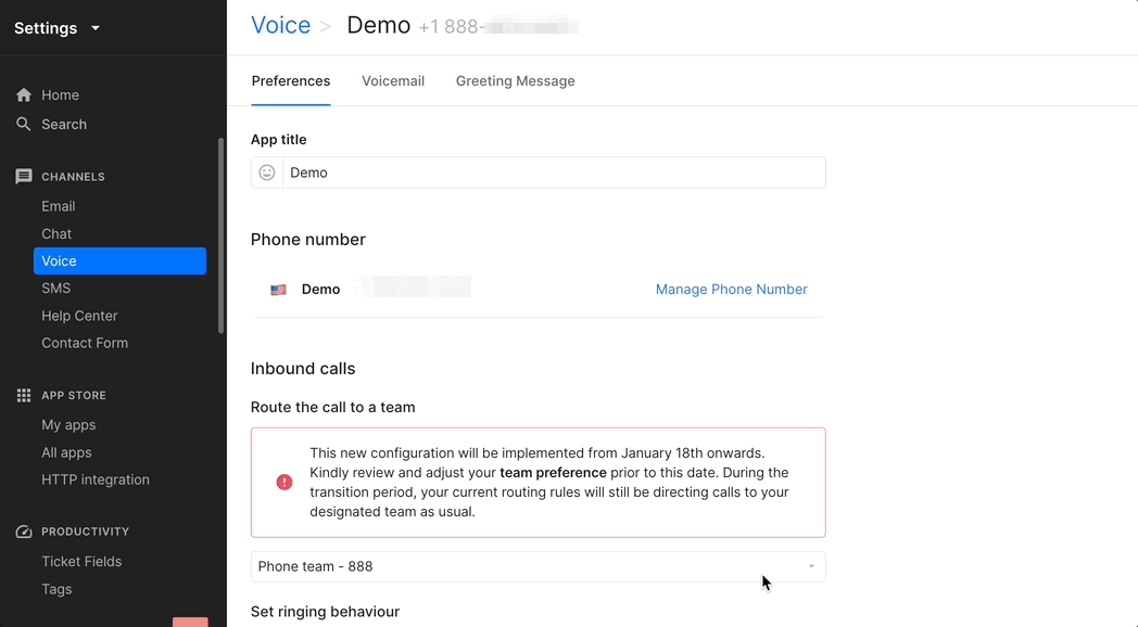 Default View and Team for Voice Default View and Team for Voice